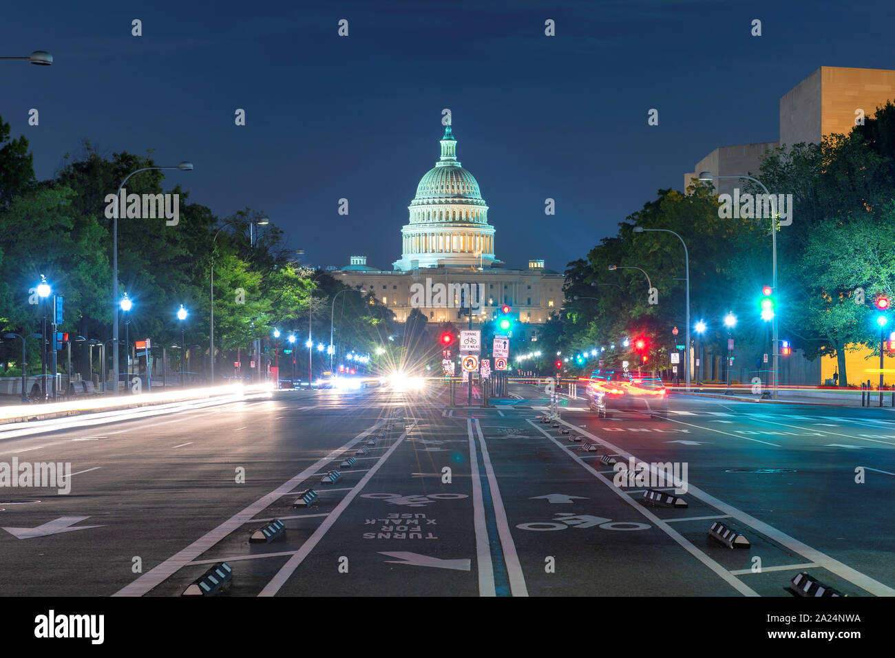 Washington DC at night Stock Photo - Alamy