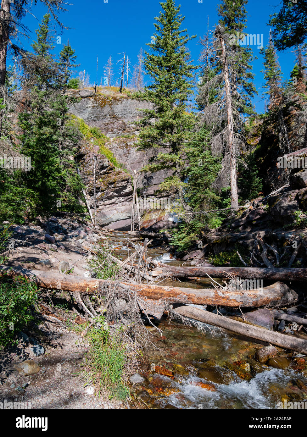 Baring Falls at the Saint Mary Lake, Glacier National Park, Montana ...