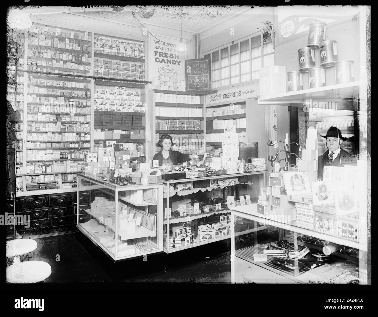Drug store interior Black and White Stock Photos & Images - Alamy