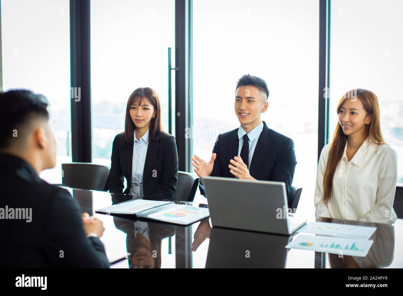 business people discussing and talking during meeting Stock Photo - Alamy