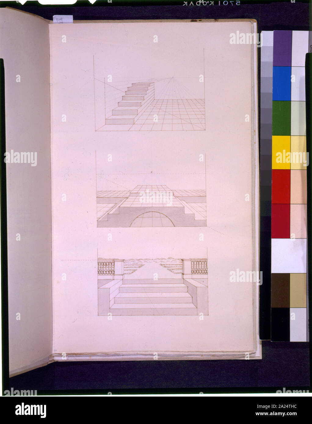 Perspective representations of three stairways Stock Photo - Alamy