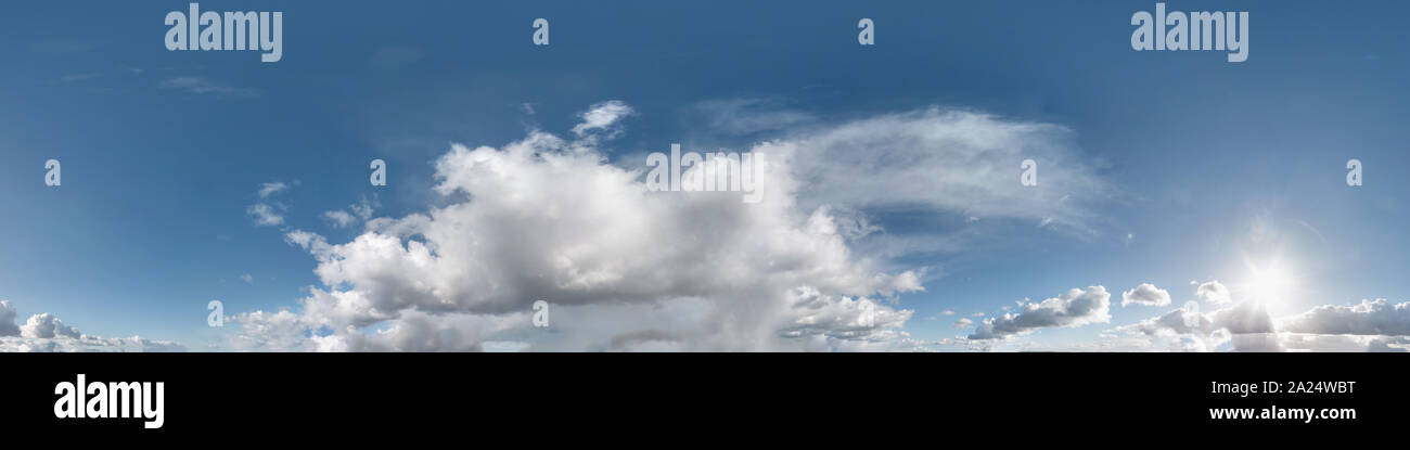 Seamless cloudy blue sky hdri panorama 360 degrees angle view with ...