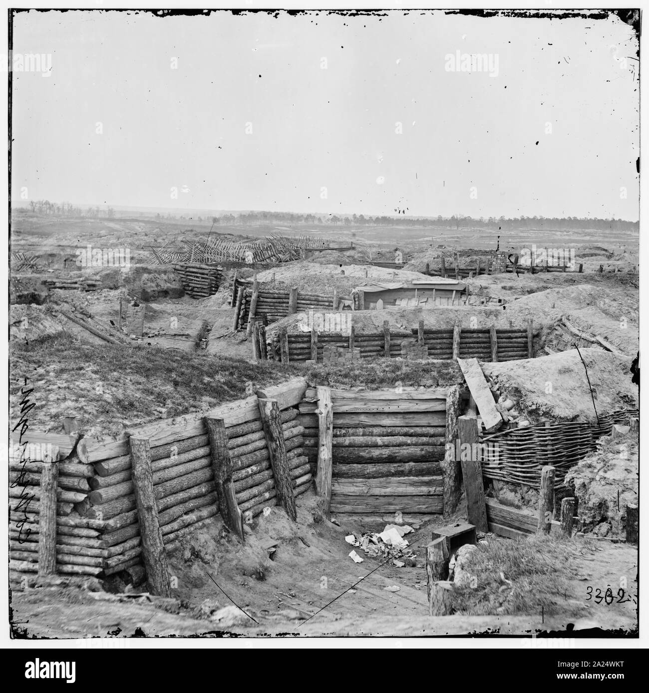 Petersburg, Va. Confederate fortifications with chevaux-de-frise beyond ...