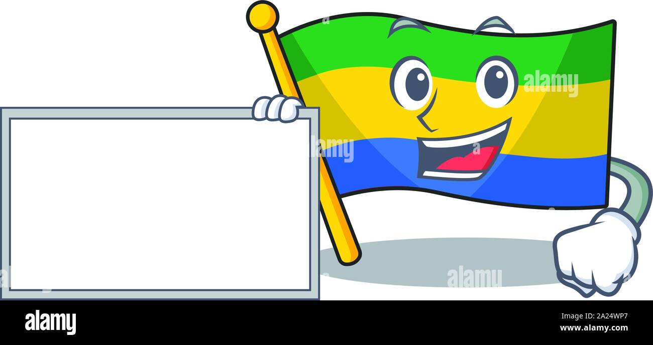 With board flag gabon with the cartoon shape Stock Vector Image & Art ...