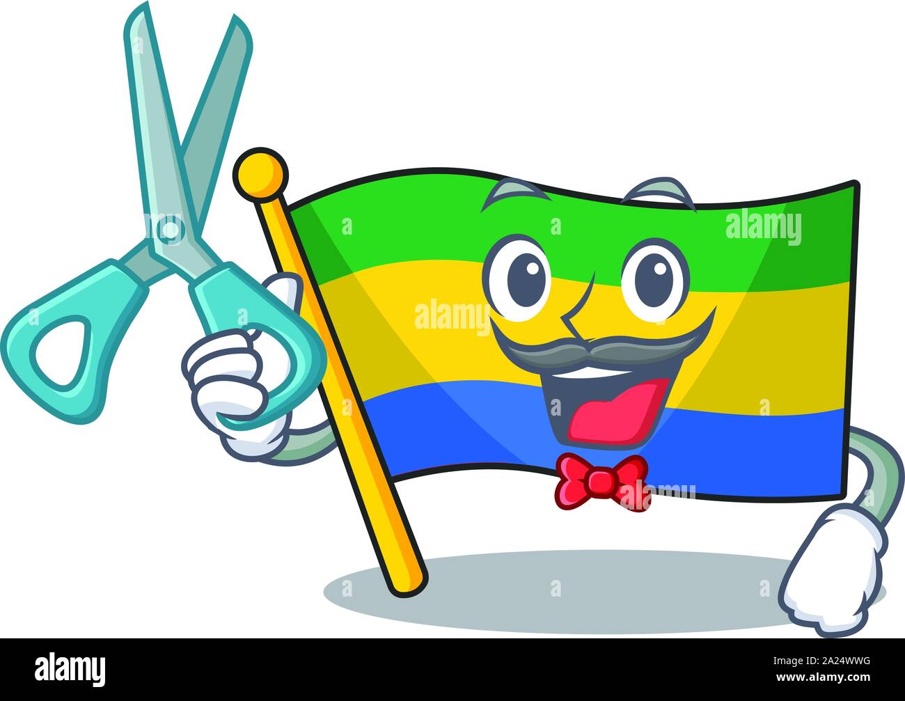 Barber flag gabon with the cartoon shape Stock Vector Image & Art - Alamy