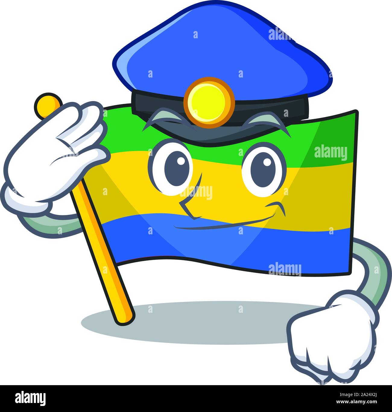 Police flag gabon with the cartoon shape Stock Vector Image & Art - Alamy