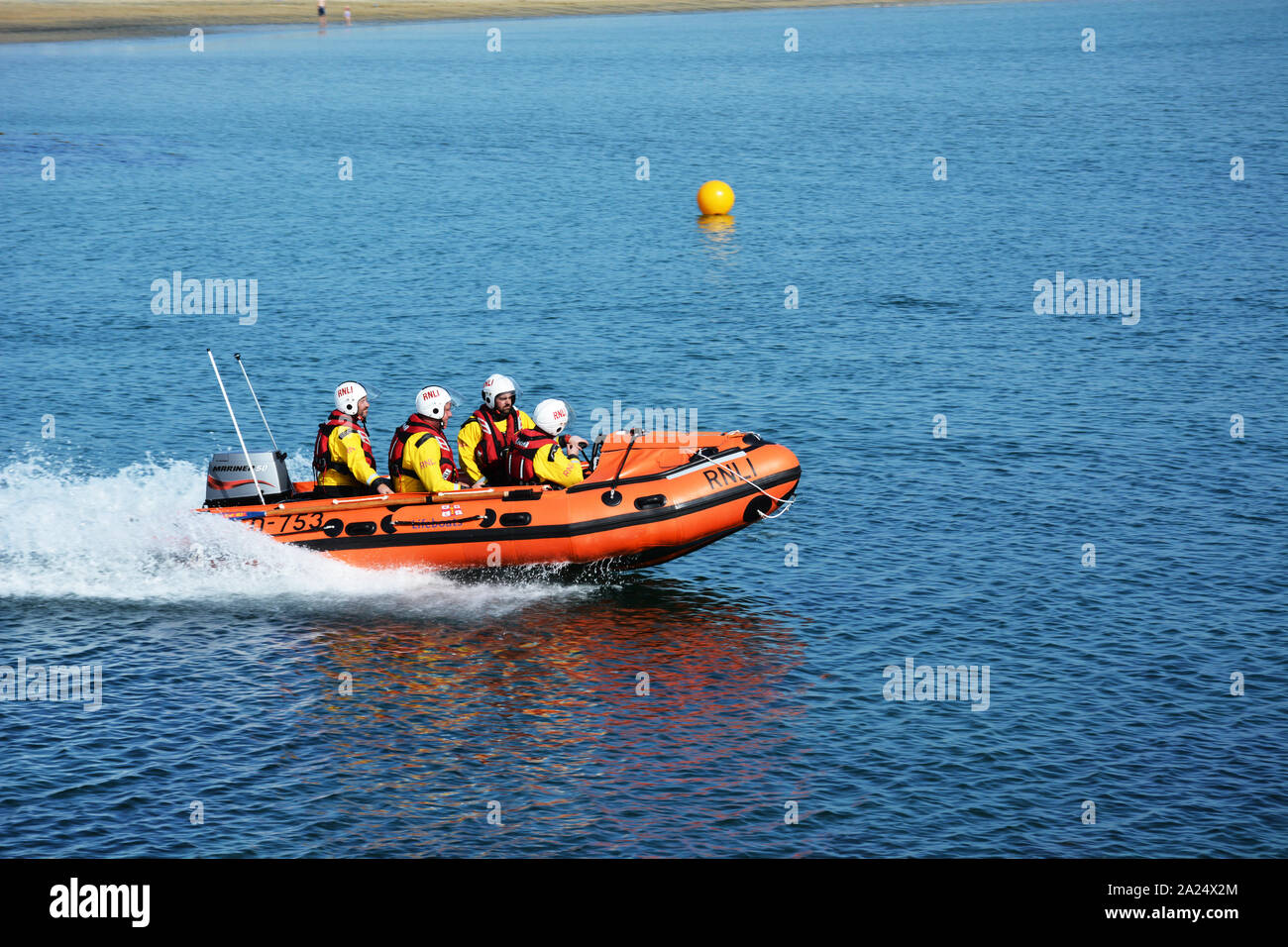 Trearddur bay Atlantic 85 and D class lifeboats launch on training ...