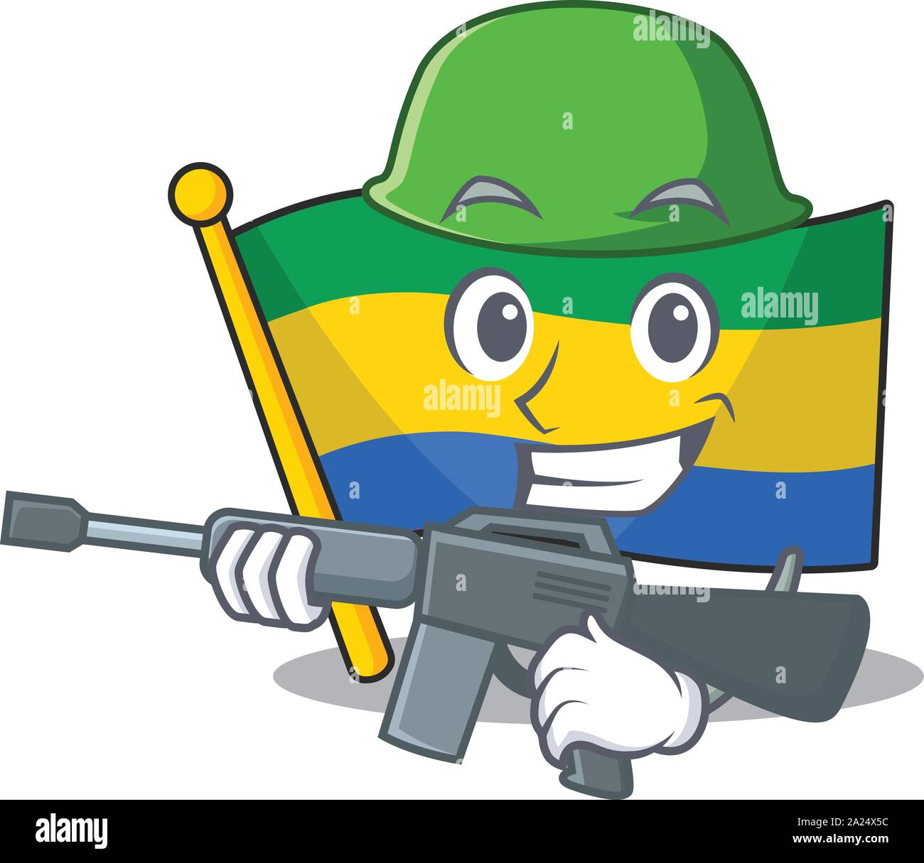 Army flag gabon with the cartoon shape Stock Vector Image & Art - Alamy