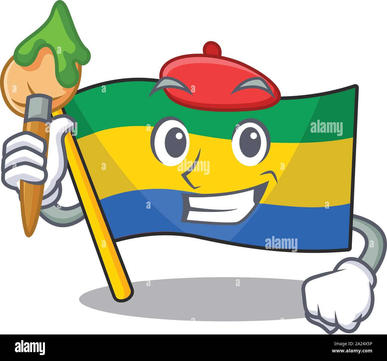 Artist flag gabon with the cartoon shape Stock Vector Image & Art - Alamy