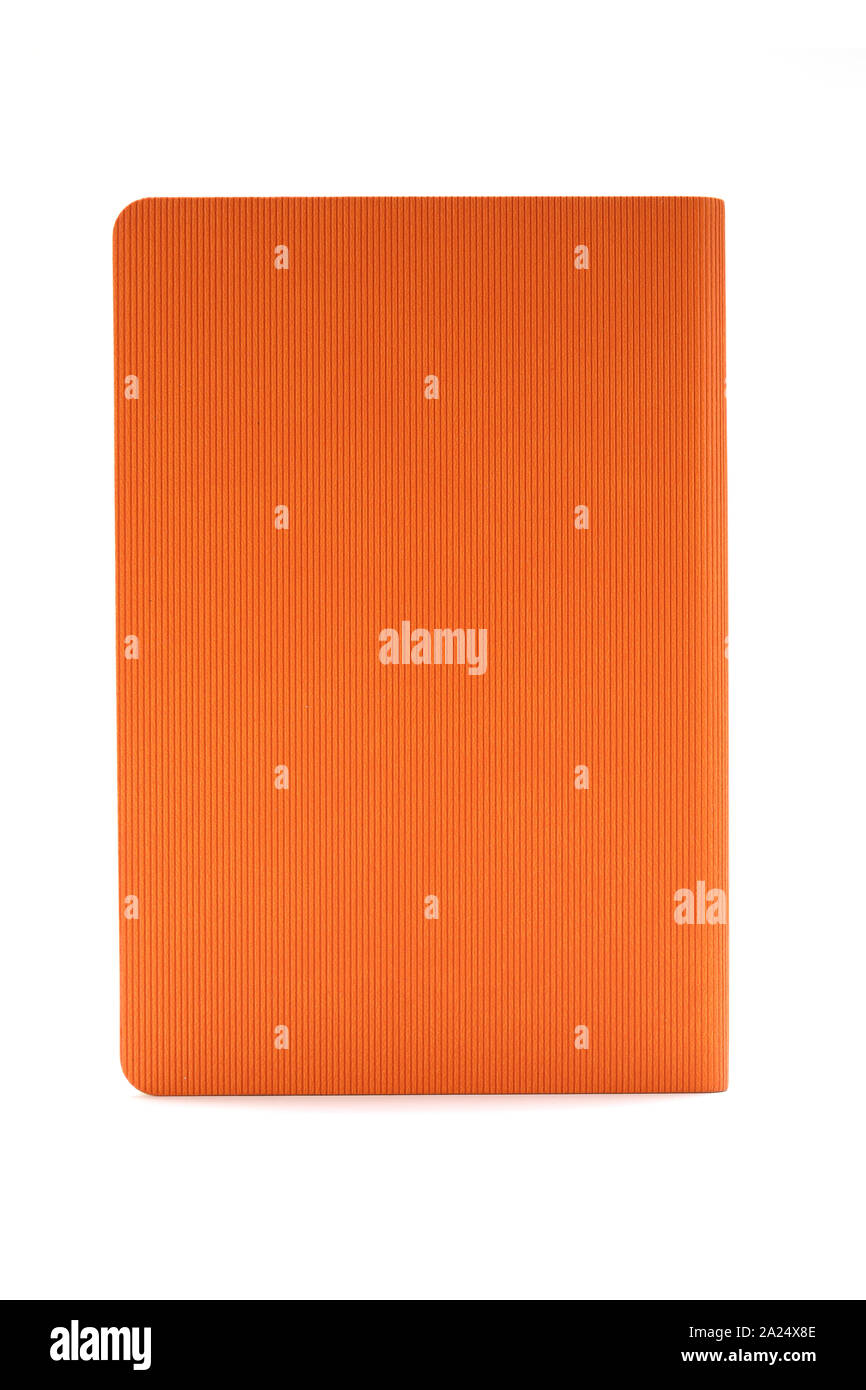 Orange diary isolated on white background Stock Photo - Alamy