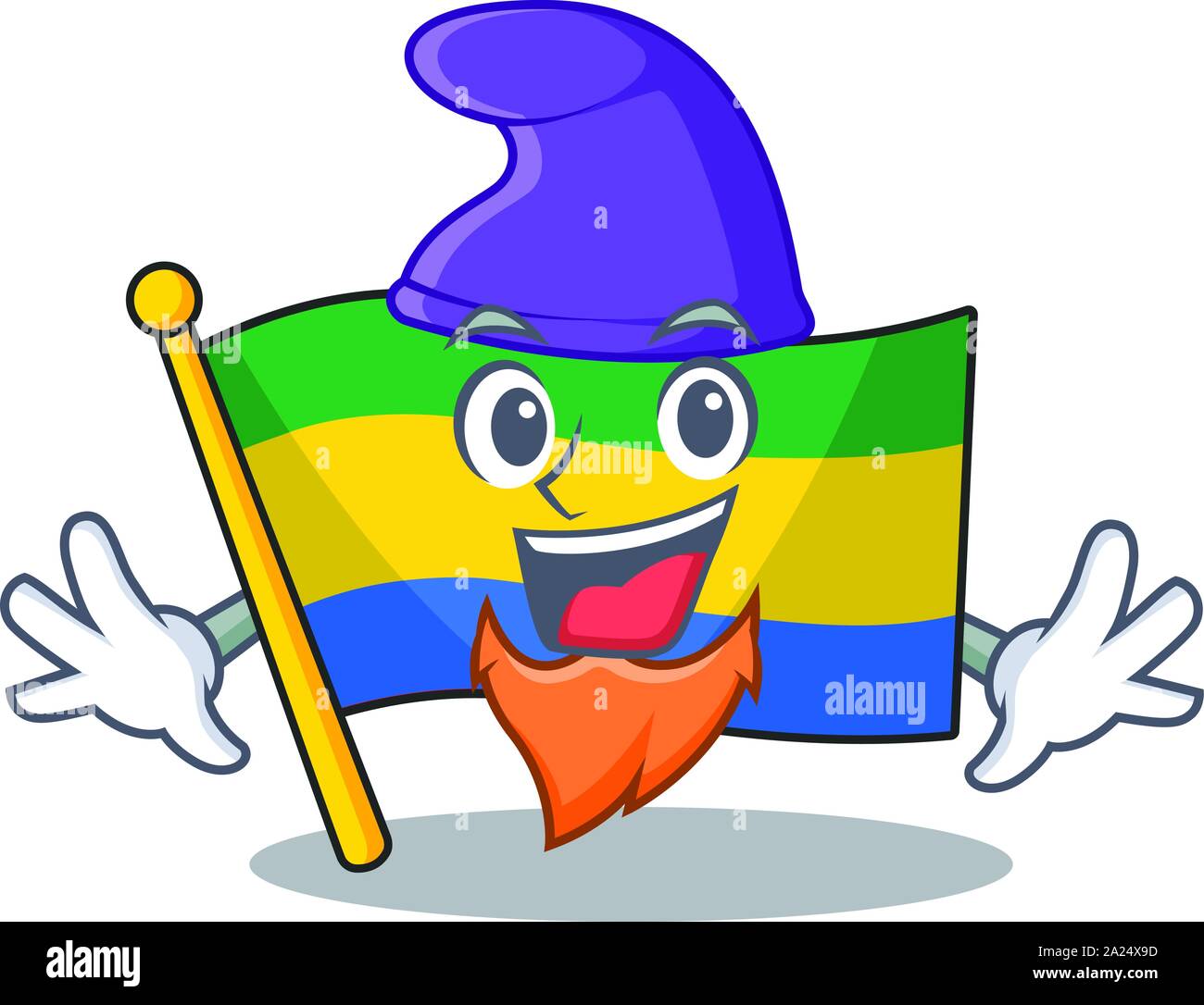 Elf flag gabon with the cartoon shape Stock Vector Image & Art - Alamy