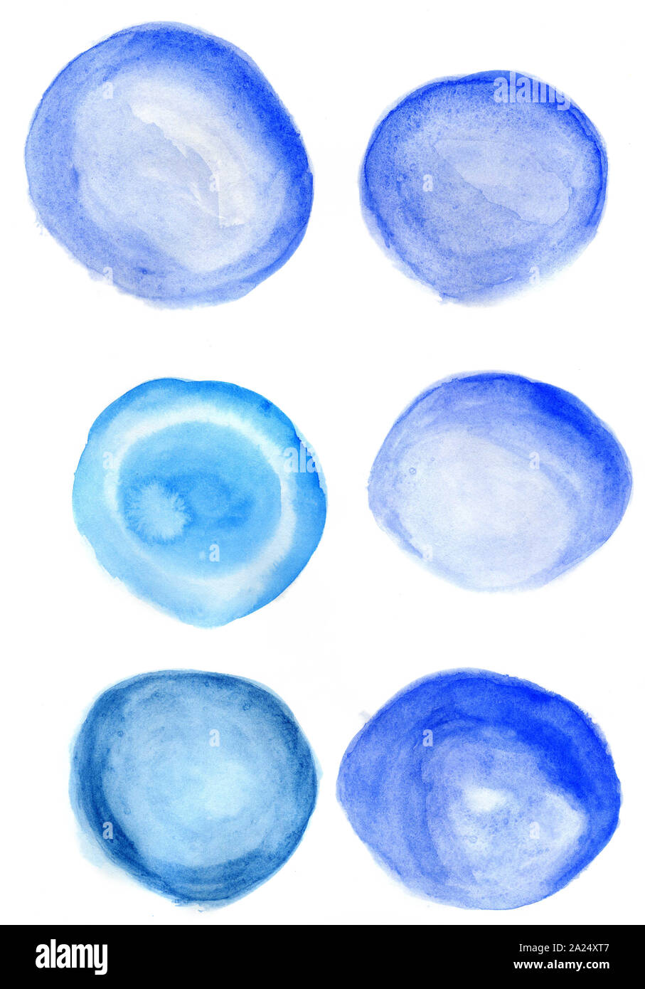 Colorful painted splotches hand drawn, watercolor illustration Stock ...