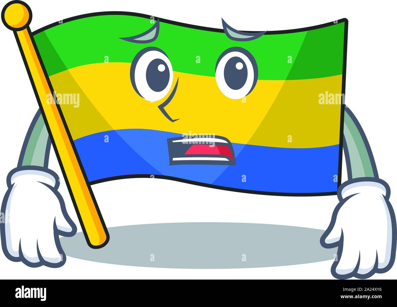 Afraid flag gabon isolated in the cartoon Stock Vector Image & Art - Alamy