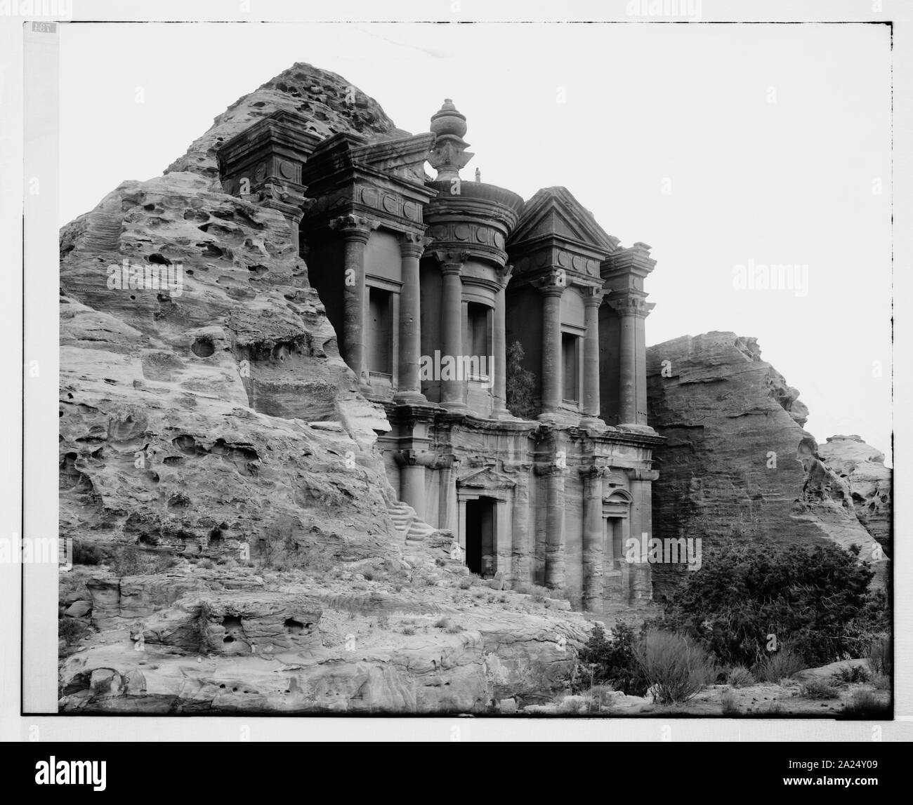 Monastery facade petra Black and White Stock Photos & Images - Alamy