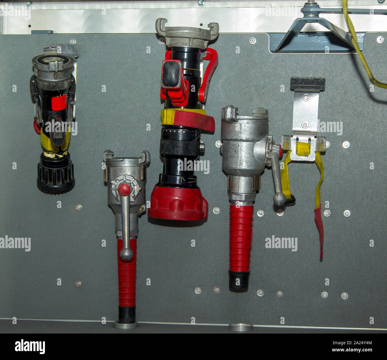 hoses tools and equipment of a Fire Truck Stock Photo - Alamy