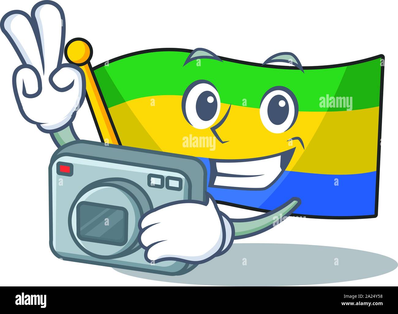 Photographer flag gabon isolated in the cartoon Stock Vector Image ...