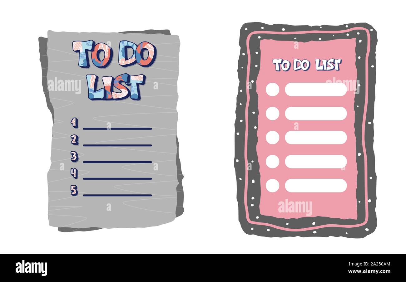 To do list template. Hand drawn reminder blank with copy space for text ...