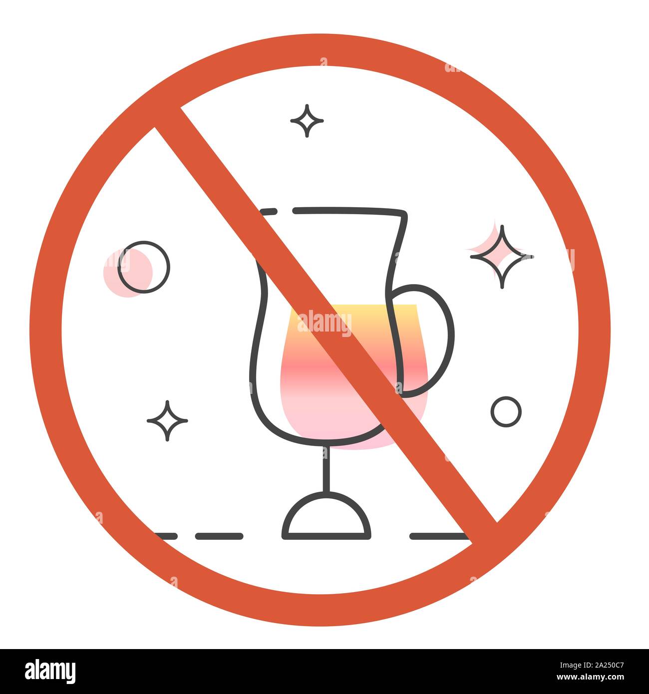 Stop alcohol sign icon. Restrict symbol. Vector illustration Stock ...