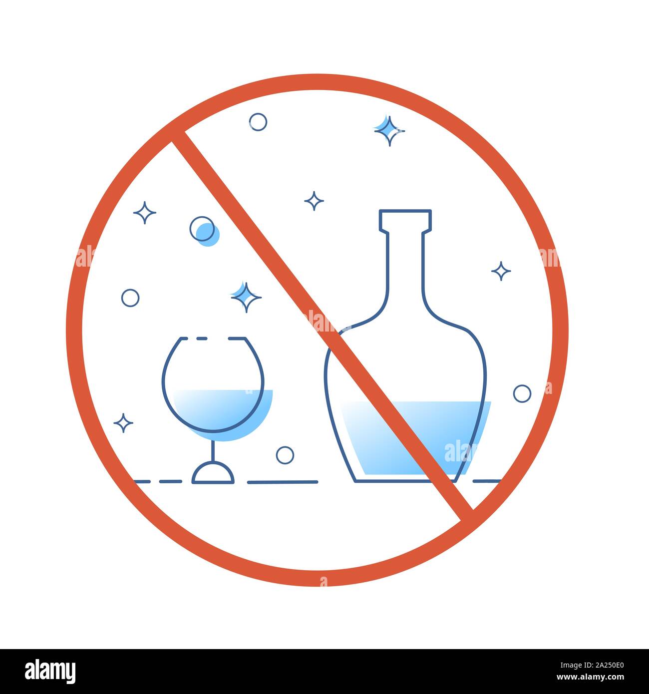 Stop alcohol sign icon. Restrict symbol. Vector illustration Stock ...