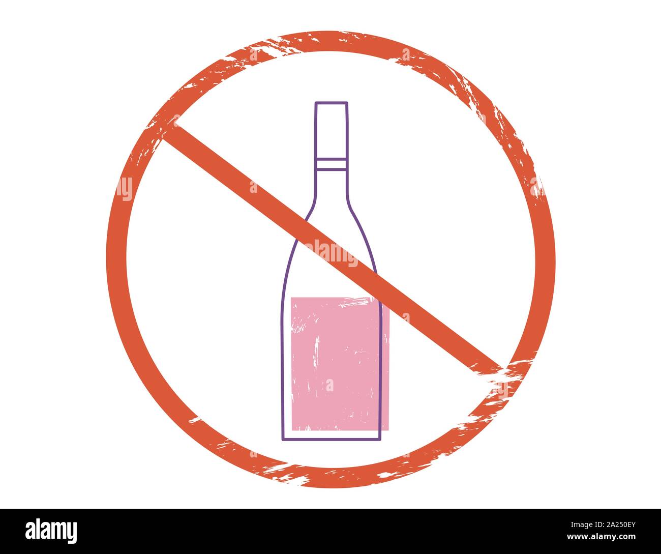 Stop alcohol sign icon. Restrict symbol. Vector illustration Stock ...