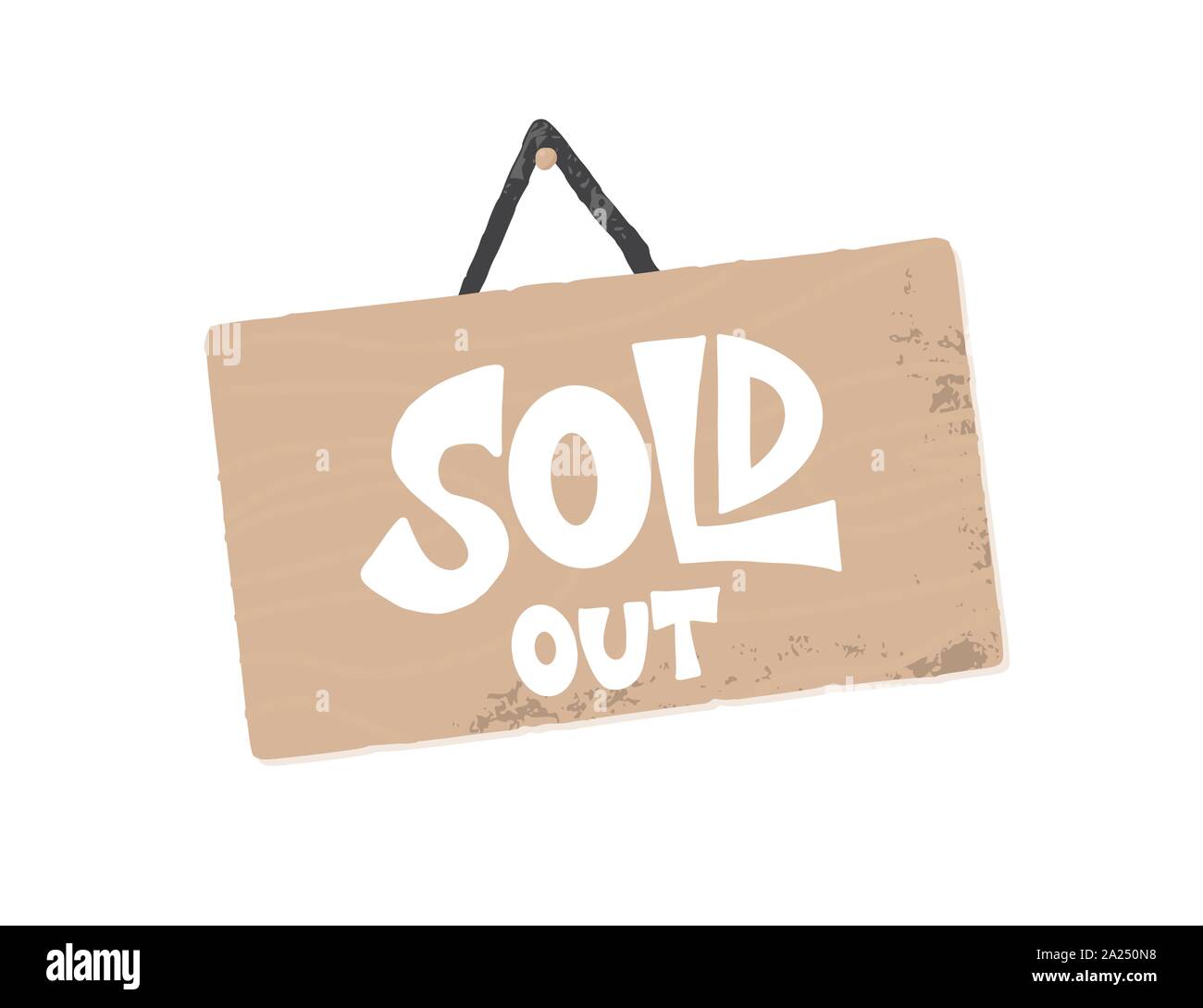 Sold out text isolated. Vector stylized lettering illustration Stock ...