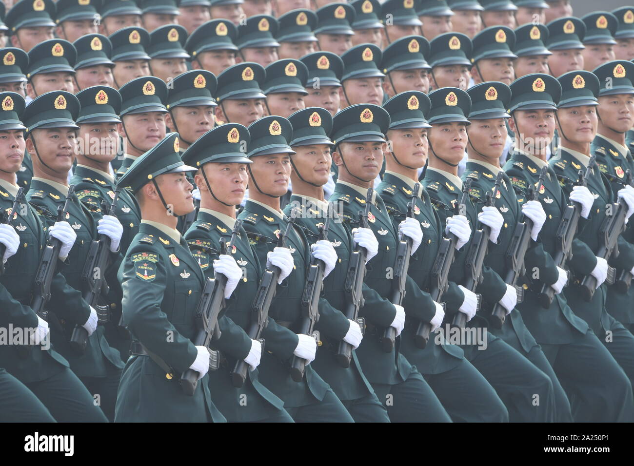 Beijing, China. 1st Oct, 2019. A formation of the People's Liberation ...