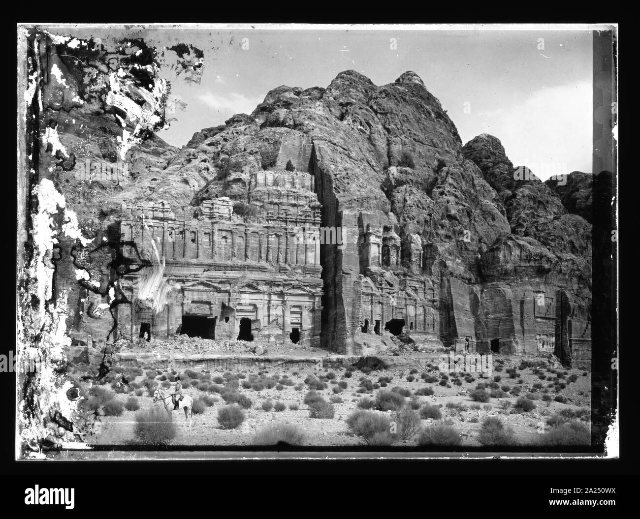 Petra ancient nabatean archaeological Black and White Stock Photos ...