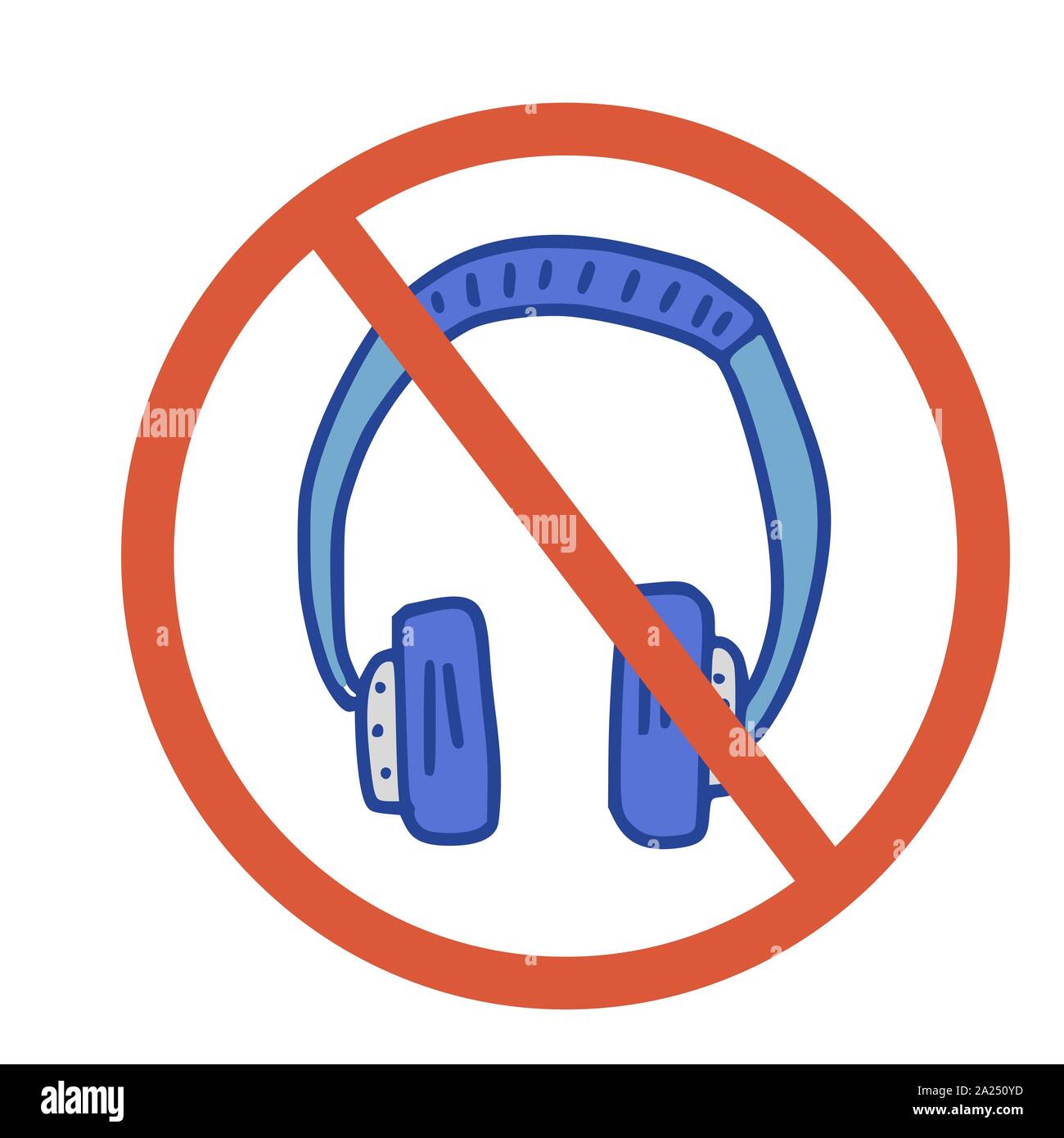 Stop headphones sign icon. Restrict symbol. Vector illustration Stock ...
