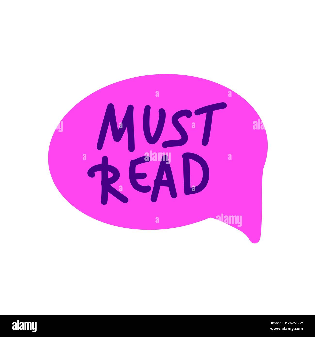 Must read text emblem. Stylized lettering. Hand drawn quote. Vector ...