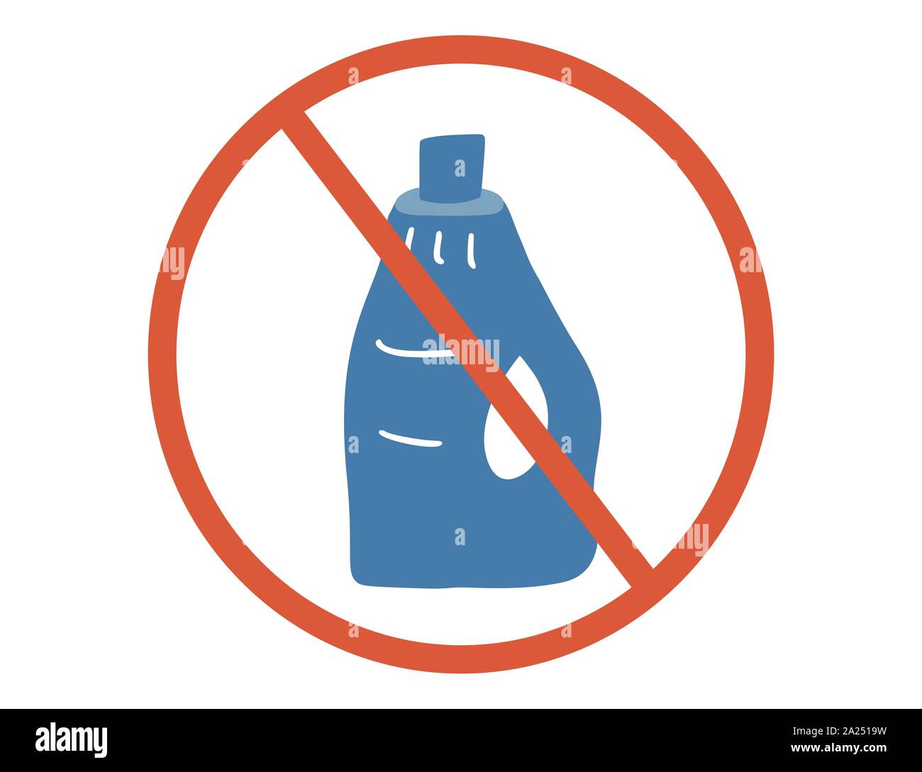 Stop cleaning substance sign icon. Restrict symbol. Vector illustration ...