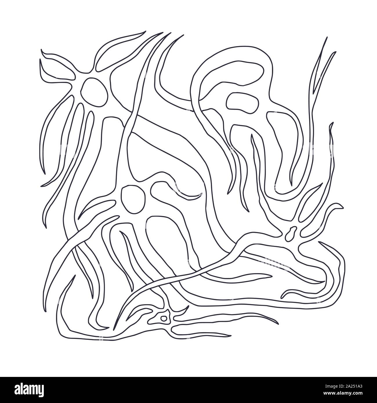 Neuron cells with long axons. Vector illustartion Stock Vector Image ...