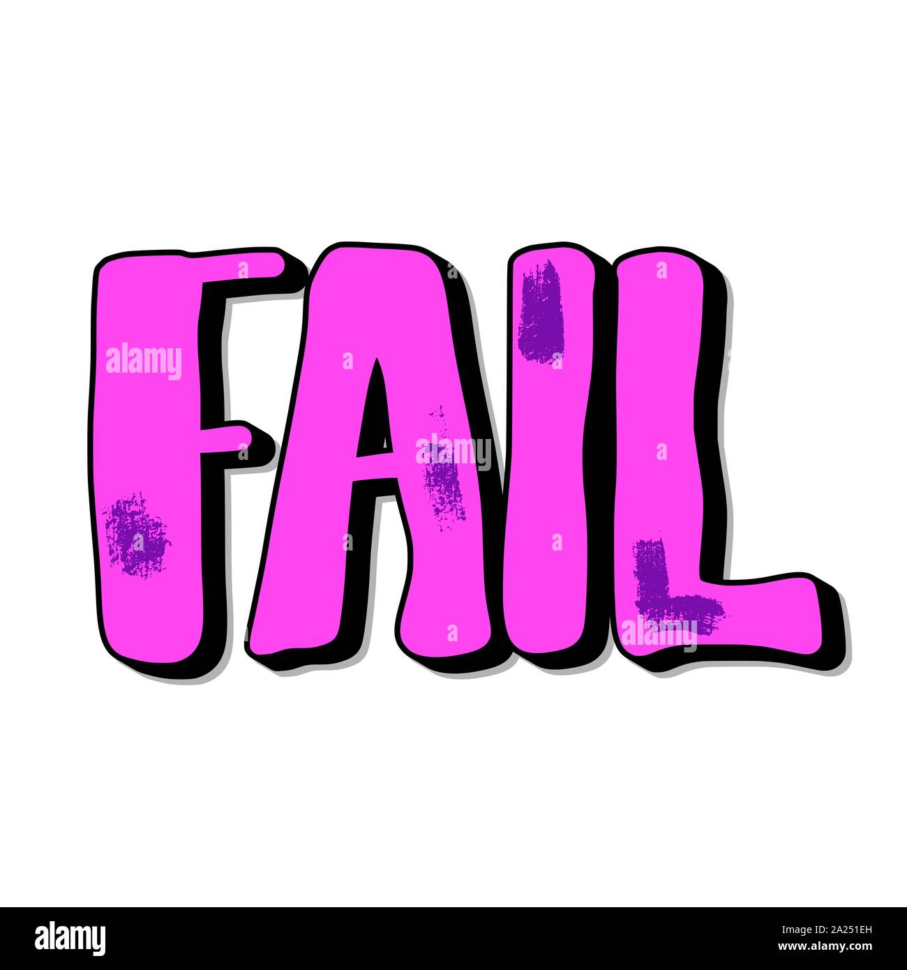 Fail text. Hand drawn word. Vector illustartion Stock Vector Image ...