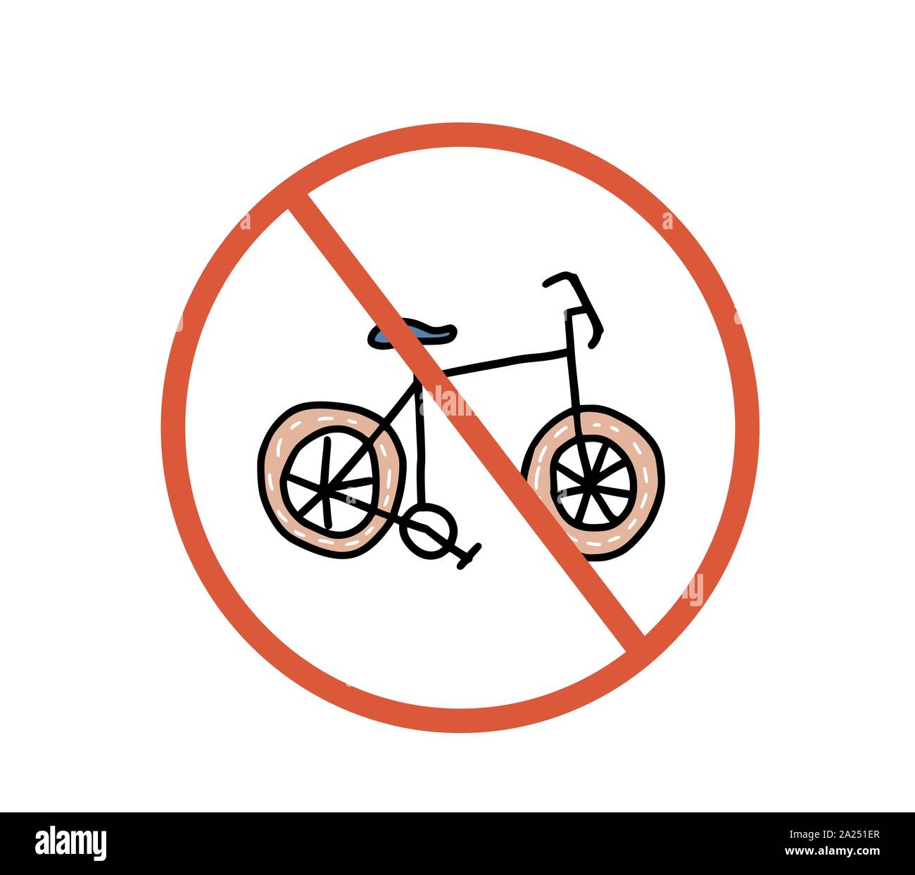 Stop bicycle sign icon. Restrict symbol. Vector illustration Stock ...