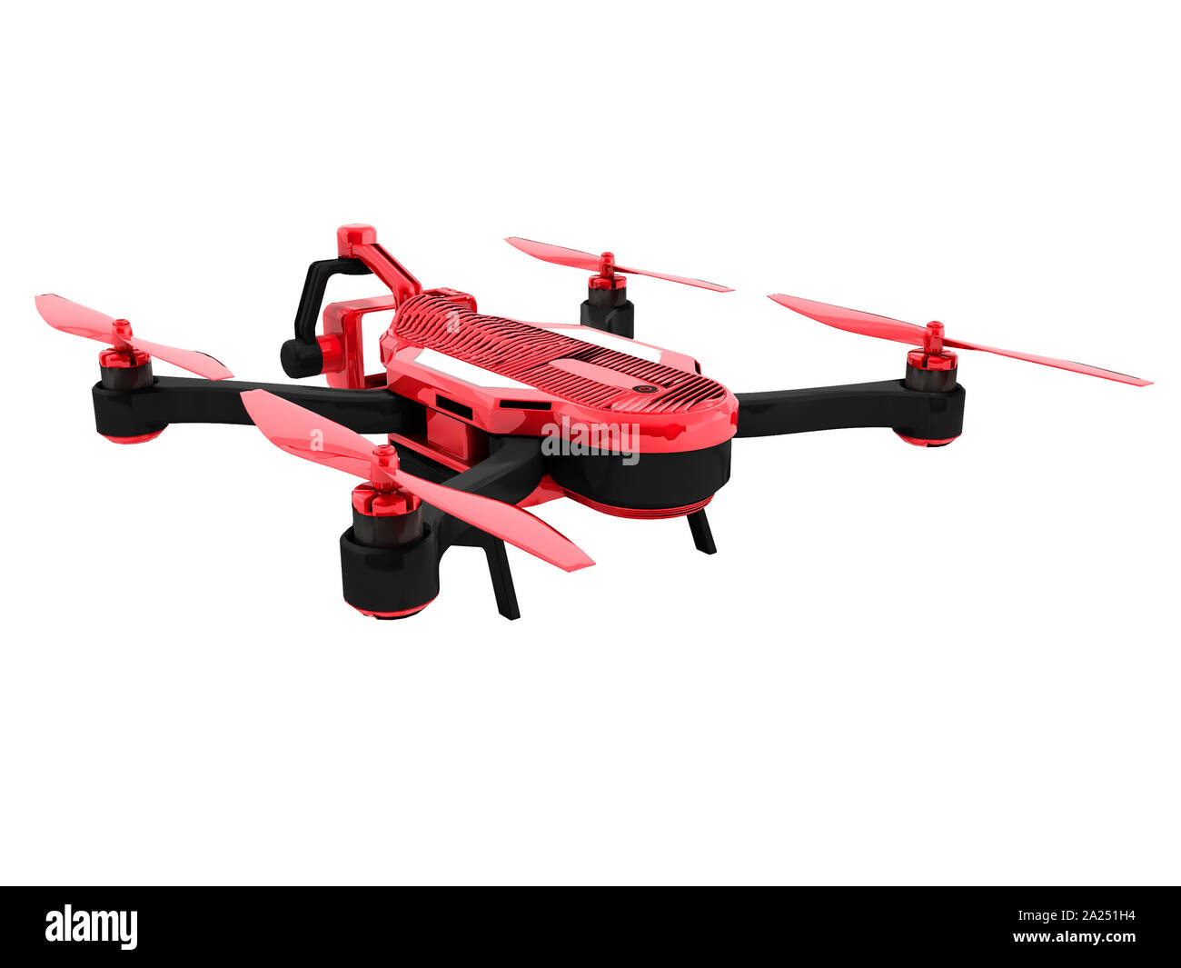 Modern red dot drone red with black insets at the back 3d render on ...