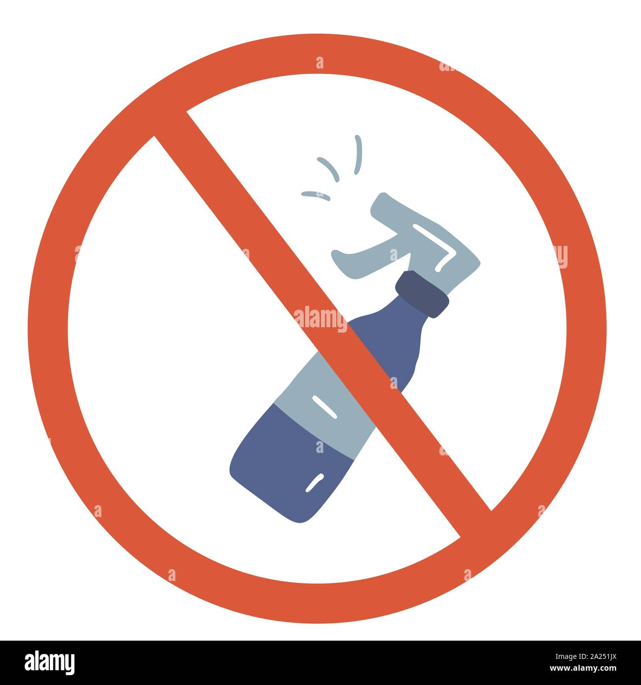 Stop cleaning substance sign icon. Restrict symbol. Vector illustration ...