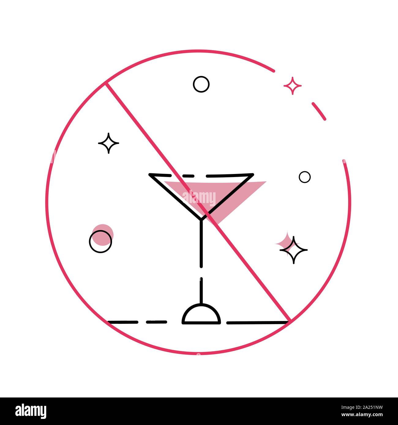 Stop alcohol sign icon. Restrict symbol. Vector illustration Stock ...