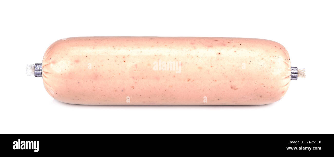 pork sausage package isolated on white background Stock Photo - Alamy