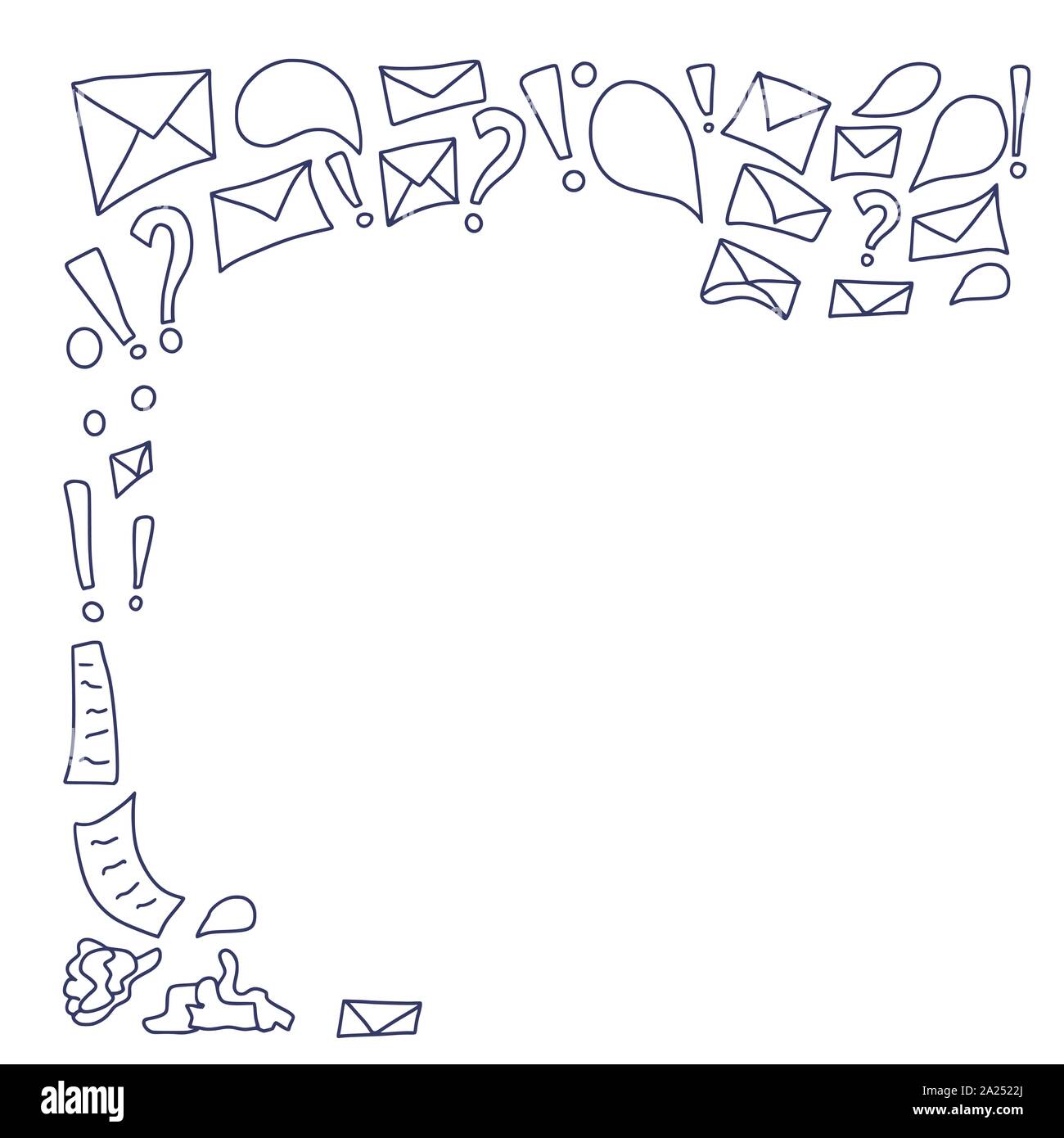 Frame with doodle different elements. Vector simple illustration Stock ...