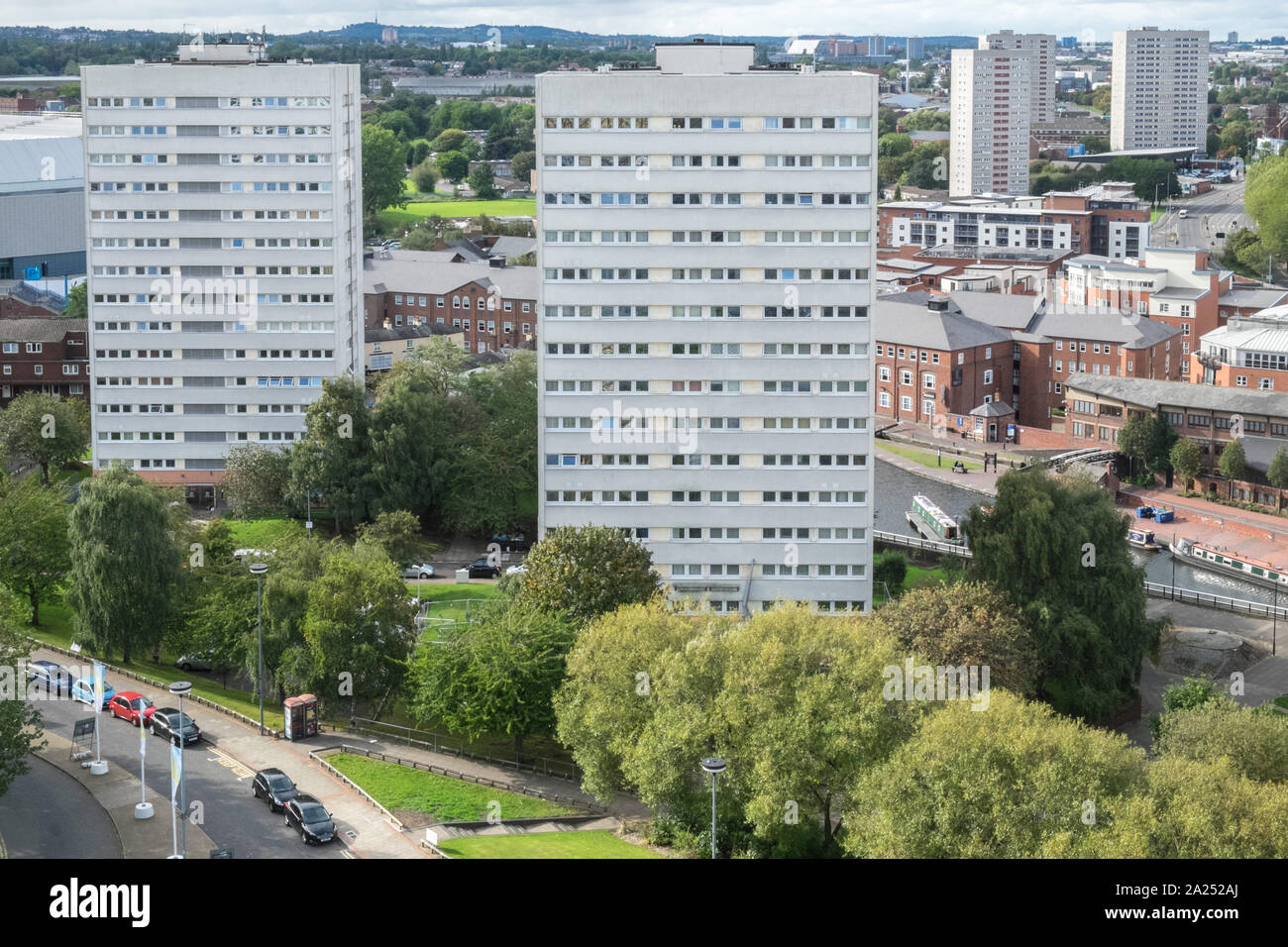 Skyline,block,of,flats,Tower block,blocks,from,rooftop garden,on,The ...