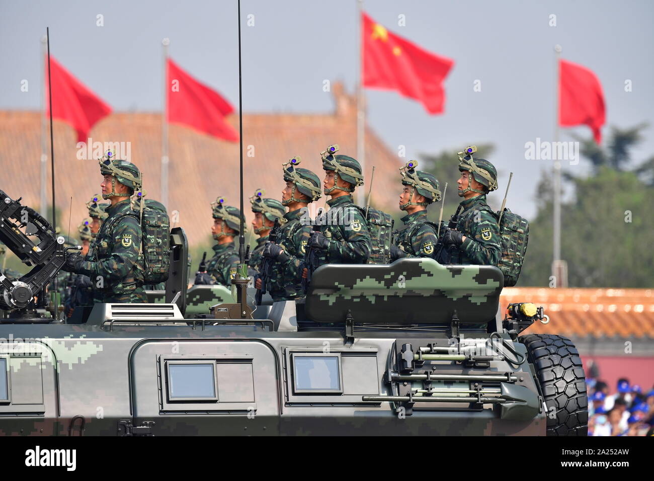 Beijing, China. 1st Oct, 2019. A formation of Chinese People's Armed ...