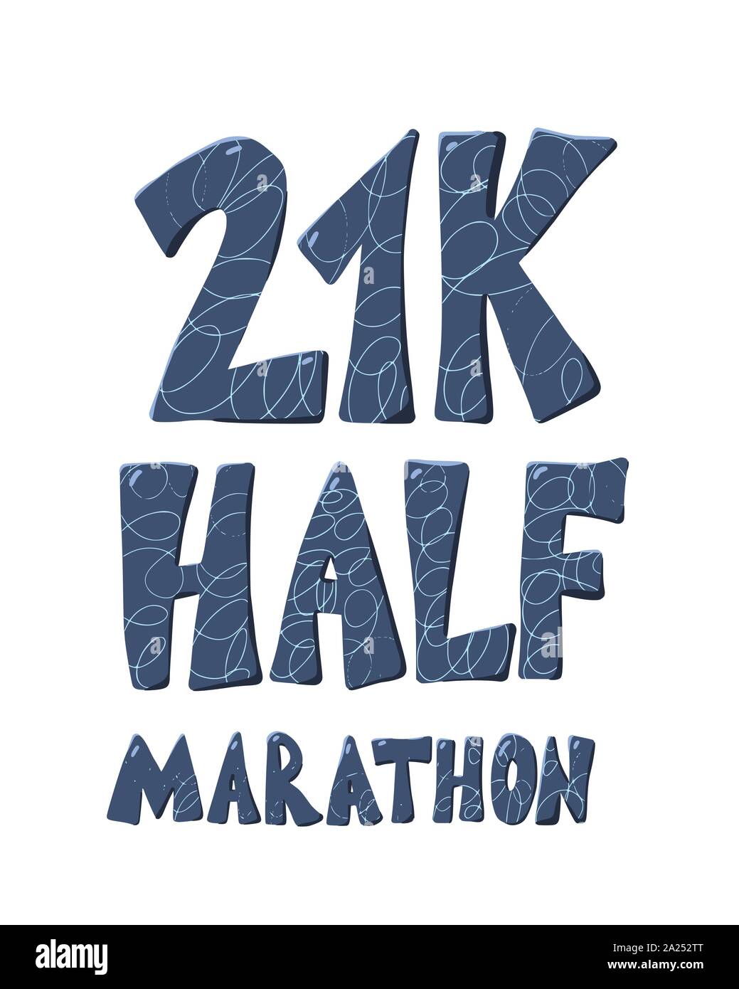 21K half marathon run text. Vector illustration Stock Vector Image ...