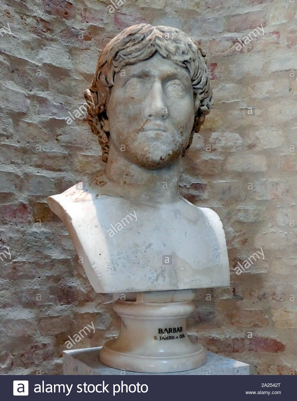 Roman bust depicting a Barbarian. 3rd Century AD from Libya Stock Photo ...