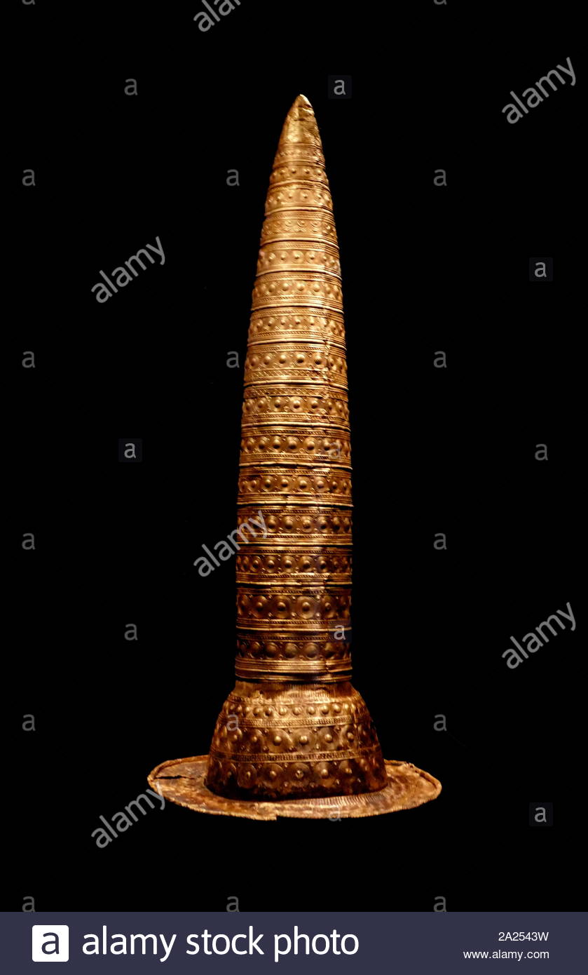 The Berlin Gold Hat (Berliner Goldhut); Late Bronze Age artefact made ...