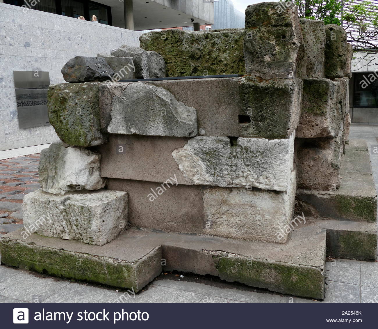 Roman architectural remains in Cologne city centre, Germany date from ...
