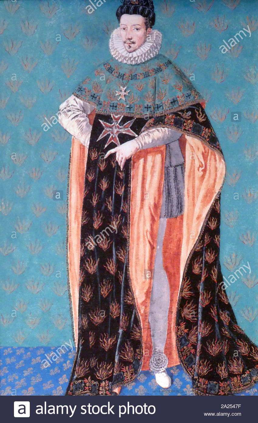 Painting; French school 1610-1620. Portrait of King Henri de Valois ...