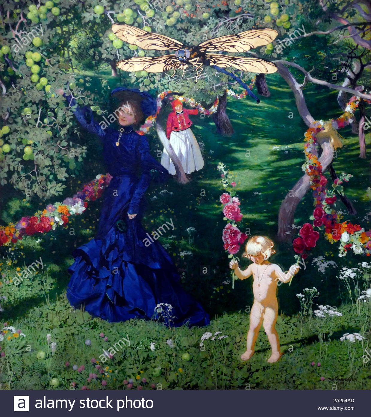 Strange Garden, 1903, by Jozef Mehoffer 1869-1946, Polish artist Stock ...