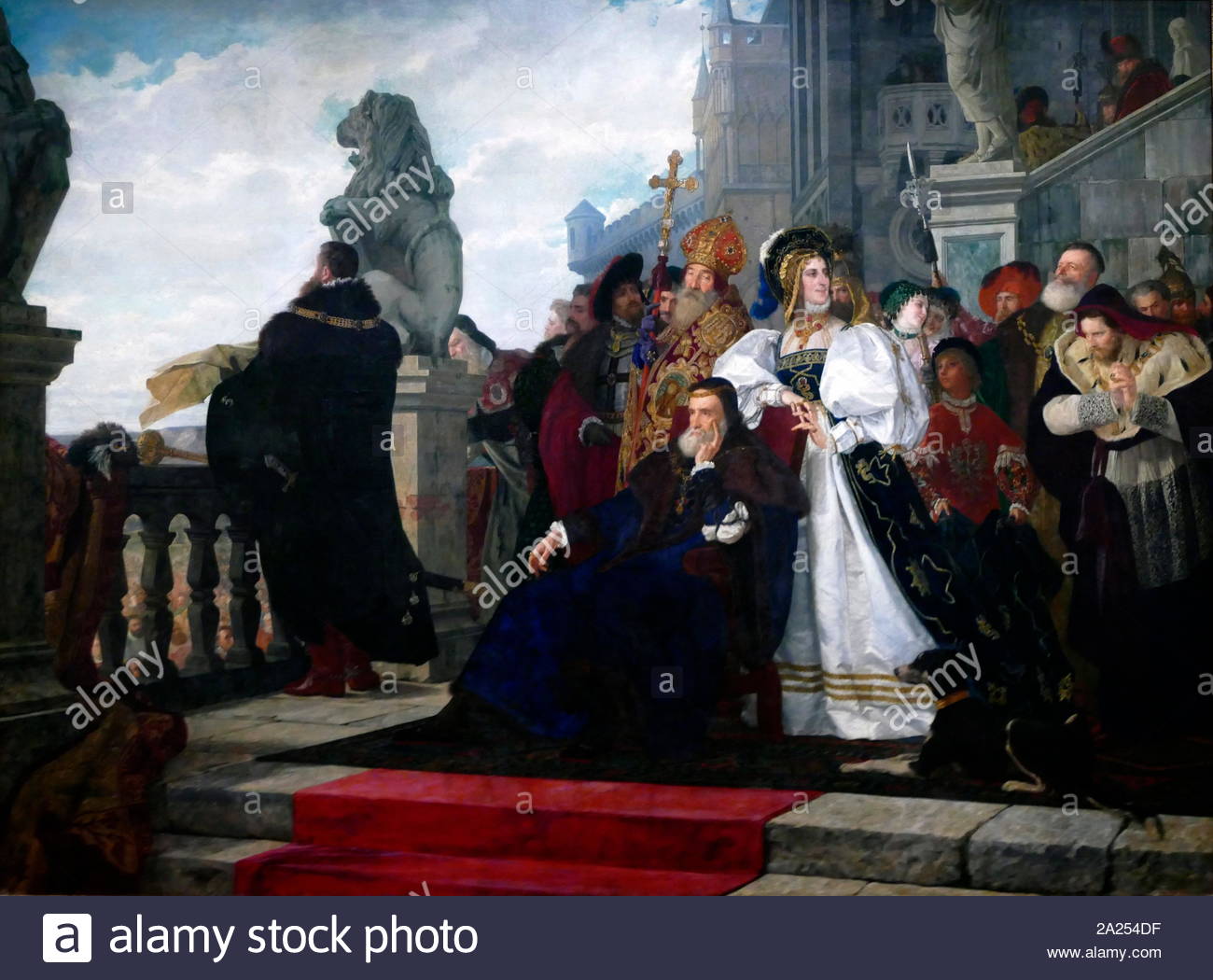 Chicken War' painted in 1872 by Henryk Rodakowski (1823-1894). King ...