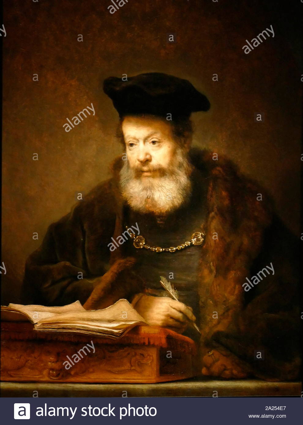 The Scholar at his Writing Table. 1641 (oil on panel) painted by the ...