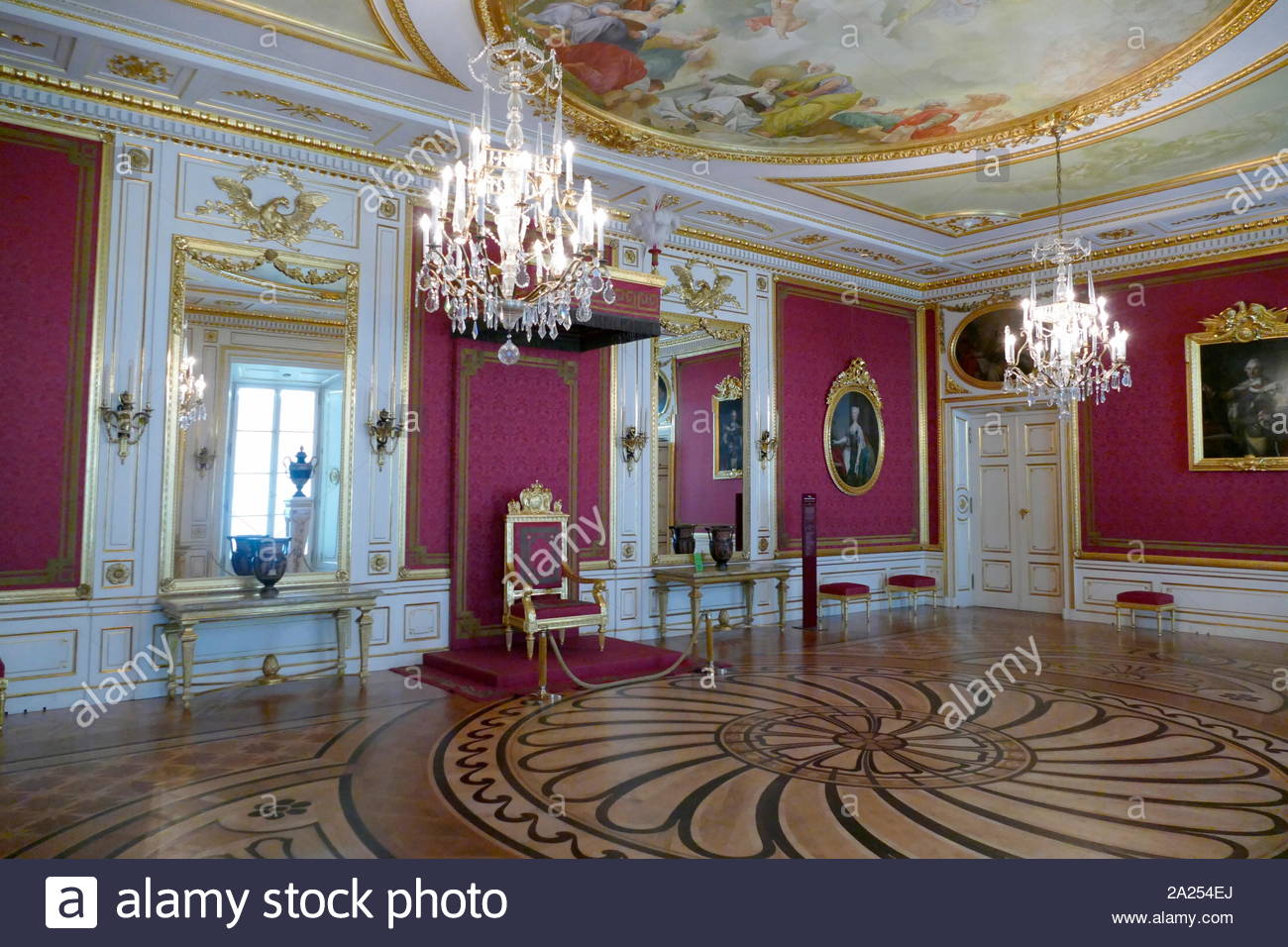 The Canaletto room, in the Royal Palace at Warsaw, Poland. Designed by ...