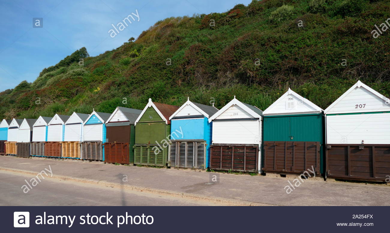 Beach Hut for hire at Alum Chine, Dorsetshire, England. A traditional ...